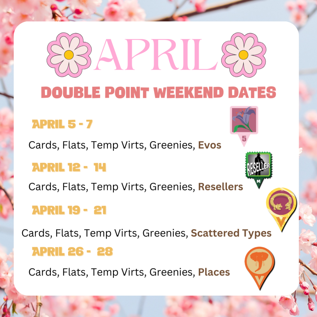Munzee – Scavenger Hunt » April 2024 Double Point Weekend Dates!