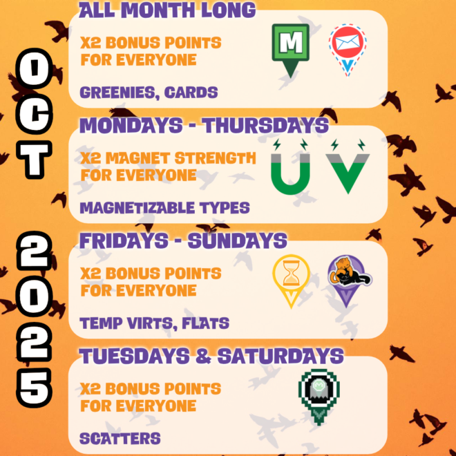 Munzee – Scavenger Hunt » 🎃 October 2025 Bonus Events Schedule 📆